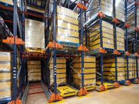 China Powder Coated Remote Control Radio Shuttle Racking System For Pallet Storage for sale