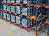 China Powder Coated Remote Control Radio Shuttle Racking System For Pallet Storage for sale