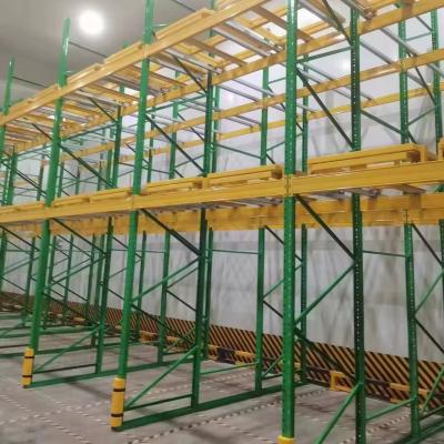 China Customized Q235B Steel Push Back Shelving Storage Racks With Adjustable Beam Levels for sale