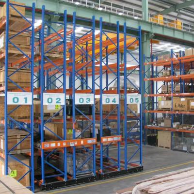 China High Density Mobile Shelving System 15m Height 30000kg/Layer Powder Coating Finish for sale