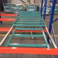 China Warehouse Storage Push Back Rack System With Forklift And Nested Wheeled Carts for sale