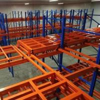 China Warehouse Storage Push Back Rack System With Forklift And Nested Wheeled Carts for sale