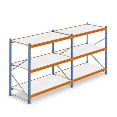 China Powder Coating Longspan Metal Medium Duty Racking With CE ISO Certificated for sale