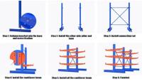 China H Beam Heavy Duty Cantilever Shelving For Long Sticks Tube Bar Storage for sale