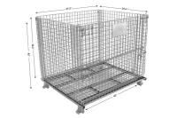 China Customizable Steel Wire Mesh Container with 50-100mm Wire Hole Silver Finish for sale