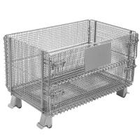 China Customizable Steel Wire Mesh Container with 50-100mm Wire Hole Silver Finish for sale