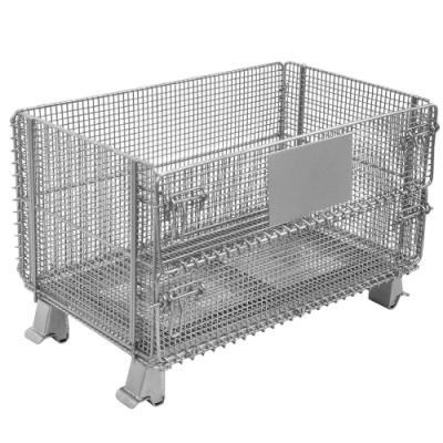 China Customizable Steel Wire Mesh Container with 50-100mm Wire Hole Silver Finish for sale
