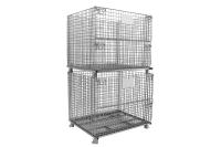 China Customizable Steel Wire Mesh Container with 50-100mm Wire Hole Silver Finish for sale