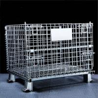 China Steel Rectangular Wire Mesh Storage Containers Stackable Design Multi Purpose for sale