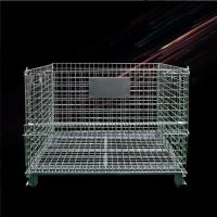China Steel Rectangular Wire Mesh Storage Containers Stackable Design Multi Purpose for sale