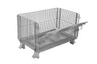 China Rectangular Wire Mesh Container Silver Color , Industrial Wire Bins 100-1500kg Load for sale