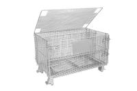 China Rectangular Wire Mesh Container Silver Color , Industrial Wire Bins 100-1500kg Load for sale