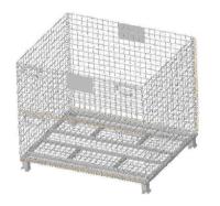 China Rectangular Wire Mesh Container Silver Color , Industrial Wire Bins 100-1500kg Load for sale