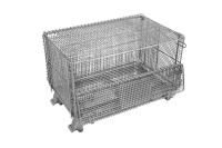 China Rectangular Wire Mesh Container Silver Color , Industrial Wire Bins 100-1500kg Load for sale