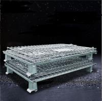 China 100kg-1500kg Load Steel Wire Mesh Container , Rectangular Industrial Mesh Basket for sale