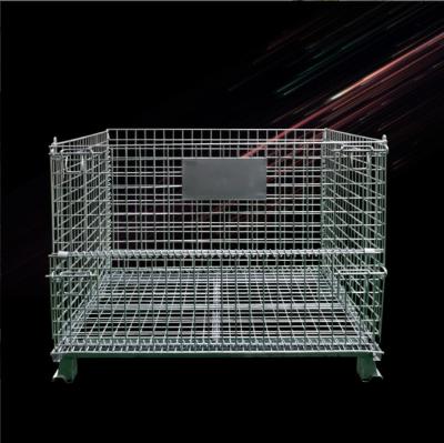 China 100kg-1500kg Load Steel Wire Mesh Container , Rectangular Industrial Mesh Basket for sale