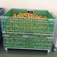 China Customizable Rectangular Wire Mesh Stackable Containers Folding Container for sale