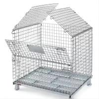 China Stackable Silver Rectangular Steel Wire Mesh Storage Container With 40mm-50mm Opening for sale