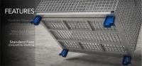 China Stackable Silver Rectangular Steel Wire Mesh Storage Container With 40mm-50mm Opening for sale