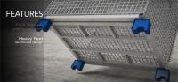 China Stackable Silver Rectangular Steel Wire Mesh Storage Container With 40mm-50mm Opening for sale
