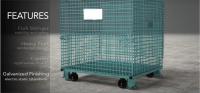 China Stackable Silver Rectangular Steel Wire Mesh Storage Container With 40mm-50mm Opening for sale