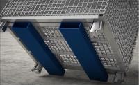 China Stackable Silver Rectangular Steel Wire Mesh Storage Container With 40mm-50mm Opening for sale