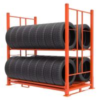 China 1500kg Load Capacity Adjustable Steel Tyre Rack For Truck Tires Display And Stacking Racks for sale