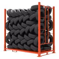 China Steel Foldable Powder Coated Durable Tyre Rack For Q235 Material Industrial Warehouse for sale