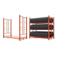 China Steel Foldable Powder Coated Durable Tyre Rack For Q235 Material Industrial Warehouse for sale