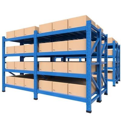 China Medium Duty Shelving For Adjustable 4 Layer Long Span Rack System In Garage Storage for sale