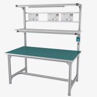 China Customized 1200*1200*3600 Mobile Phone Technician Repairing Workstation Desk Assembly for sale