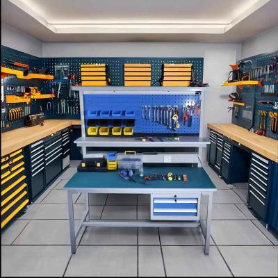 China Modular Antistatic Desk for Heavy Duty Tools Cabinet Auto Repair 2000mm 1200*1200*3600 for sale