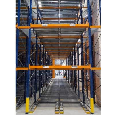 China Customized Pallet Racking With Heavy Duty Roller Tracks And Long-lasting Steel Shelf for sale