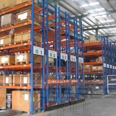 China Common Heavy Duty Q235B Raw Material Electric Mobile Racking for Warehouse Storage for sale