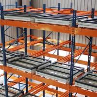 China Type Fixed Mobility Heavy Duty Metal Push Back Pallet Racks with Guide Rail on Trolleys for sale