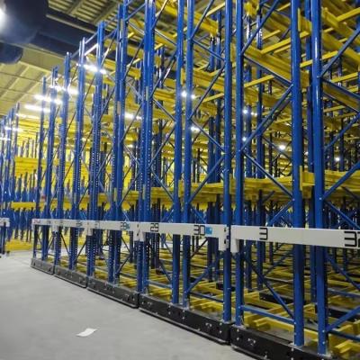 China Q235B Material Heavy Duty Selective Electric Mobile Racking System for Pallet Storage for sale