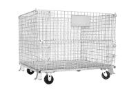 China Foldable Galvanized Storage Cage with Wheels/Casters Made of Mild Steel Easy Assembly for sale