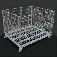 China Foldable Galvanized Storage Cage with Wheels/Casters Made of Mild Steel Easy Assembly for sale