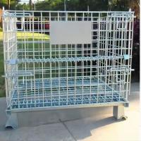 China Steel Warehouse Logistic Trolley Wire Mesh Storage Cage for Flexible Material Storage for sale