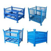 China Mobile Heavy Storage Container Galvanized Pallet Box with Wheels 100.000kg Customized for sale