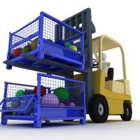 China 100-1500kg Capacity Stackable Steel Pallet Rack Cages For Durable Storage for sale
