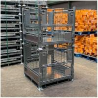 China Foldable QF-Turnover Box Mesh Side Panel Storage Unit For Industrial And Warehousing for sale