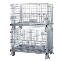 China Powder Coating Steel Industrial Wire Mesh Basket Medium Duty Crate Bin Box For Storage for sale