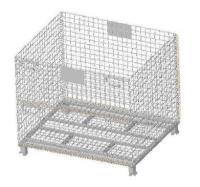 China Powder Coating Steel Industrial Wire Mesh Basket Medium Duty Crate Bin Box For Storage for sale