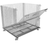 China Powder Coating Steel Industrial Wire Mesh Basket Medium Duty Crate Bin Box For Storage for sale