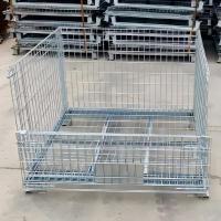 China Foldable Galvanized Steel Bin Pallet Mesh Container Welded Portable 100-1500 Closed Open for sale