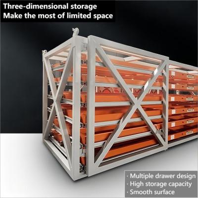 China Heavy Duty Metal Sheet Racking Drawer Roll-out Storage Rack for Warehouse Height 0-5m for sale