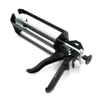 China 400ml 10:1 Mix Ratio Metal Black Dual Cartridge Epoxy Gun Caulking Gun for sale