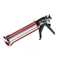 China 380ml 10:1 Red Manual Metal Two Component Sealant Cartridge Injection Caulking Gun for sale
