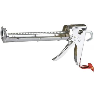 China Chrome Caulking Gun Heavy Duty Type with Spout Cutter and Steel Pin for sale